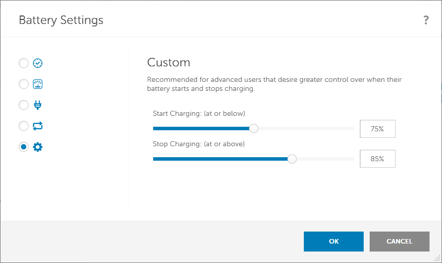 What laptop manufactuers have battery software to control battery ...