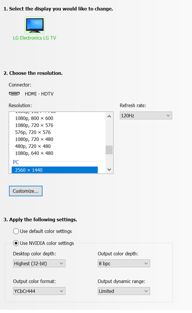 RGB vs YCbCr444 in Nvidia Control Panel | [H]ard|Forum