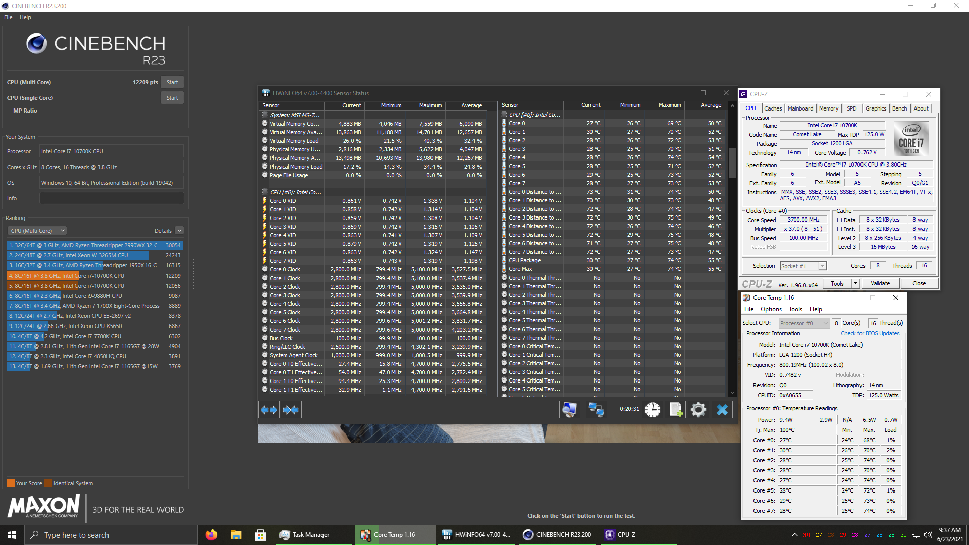 Temp issue with Intel 10700k | [H]ard|Forum