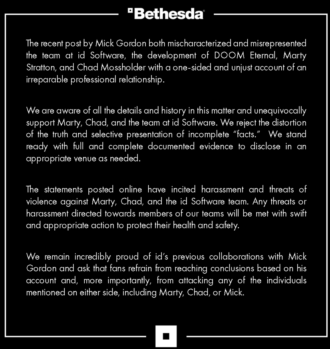 Mick Gordon (sound designer of Doom) issues statement regarding DOOM ...