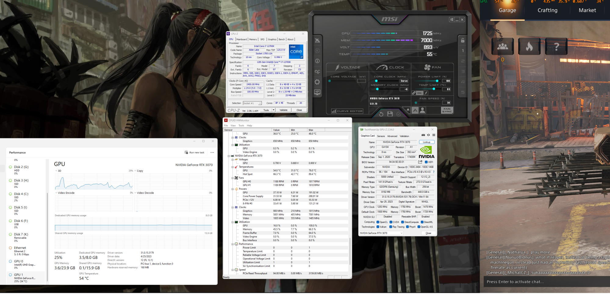 Underclocking i7-12700K / 3070FE... Haven't messed with oc ...