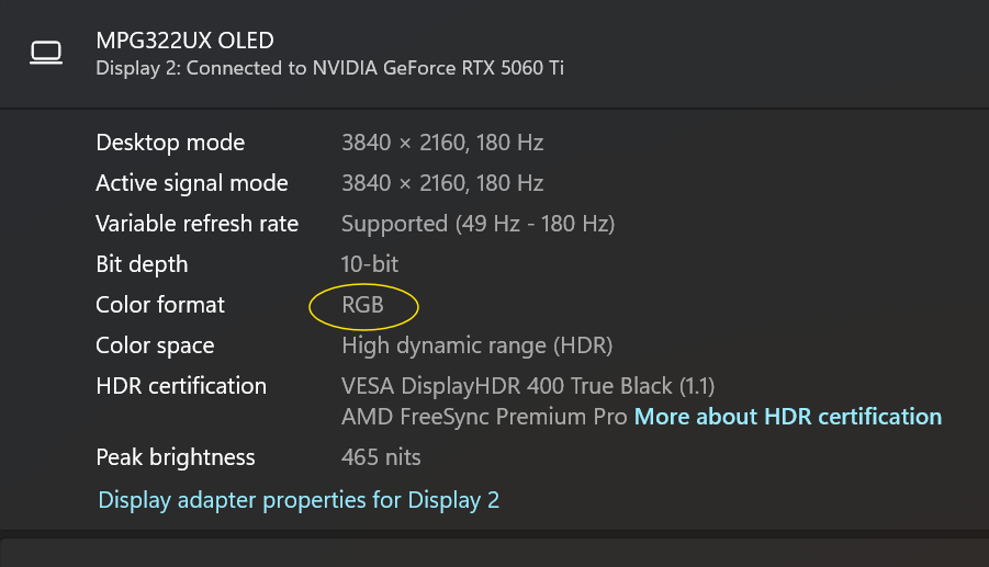 Unable to get RBG color format on all 3 4k monitors at 240 hz. | [H]ard ...